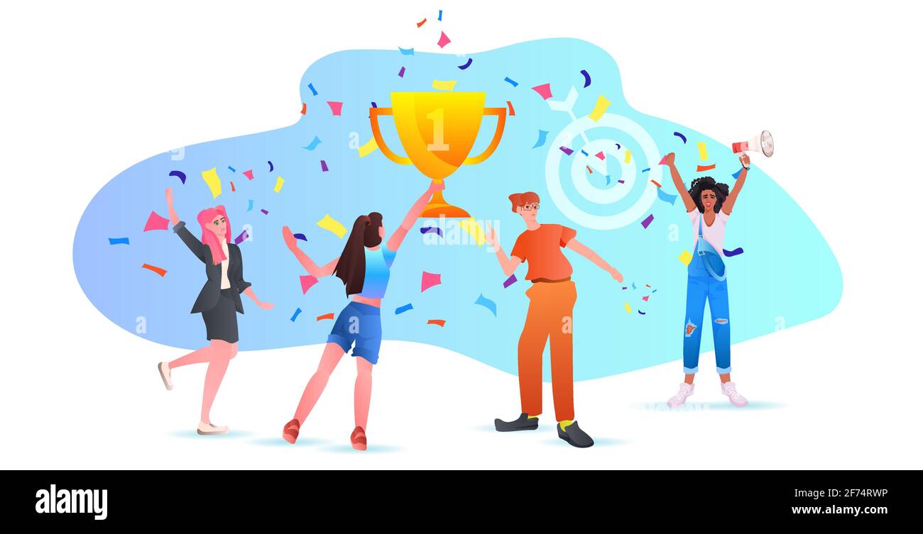 Achievement cartoon celebrate celebrating hi-res stock photography and ...