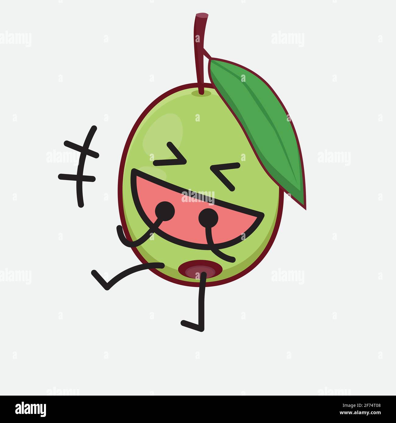 Vector Illustration of Olive Fruit Character with cute face, simple ...