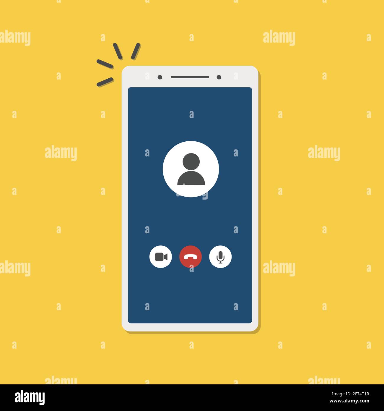 Videocall interface on smartphone. Online webinar or video conference ...