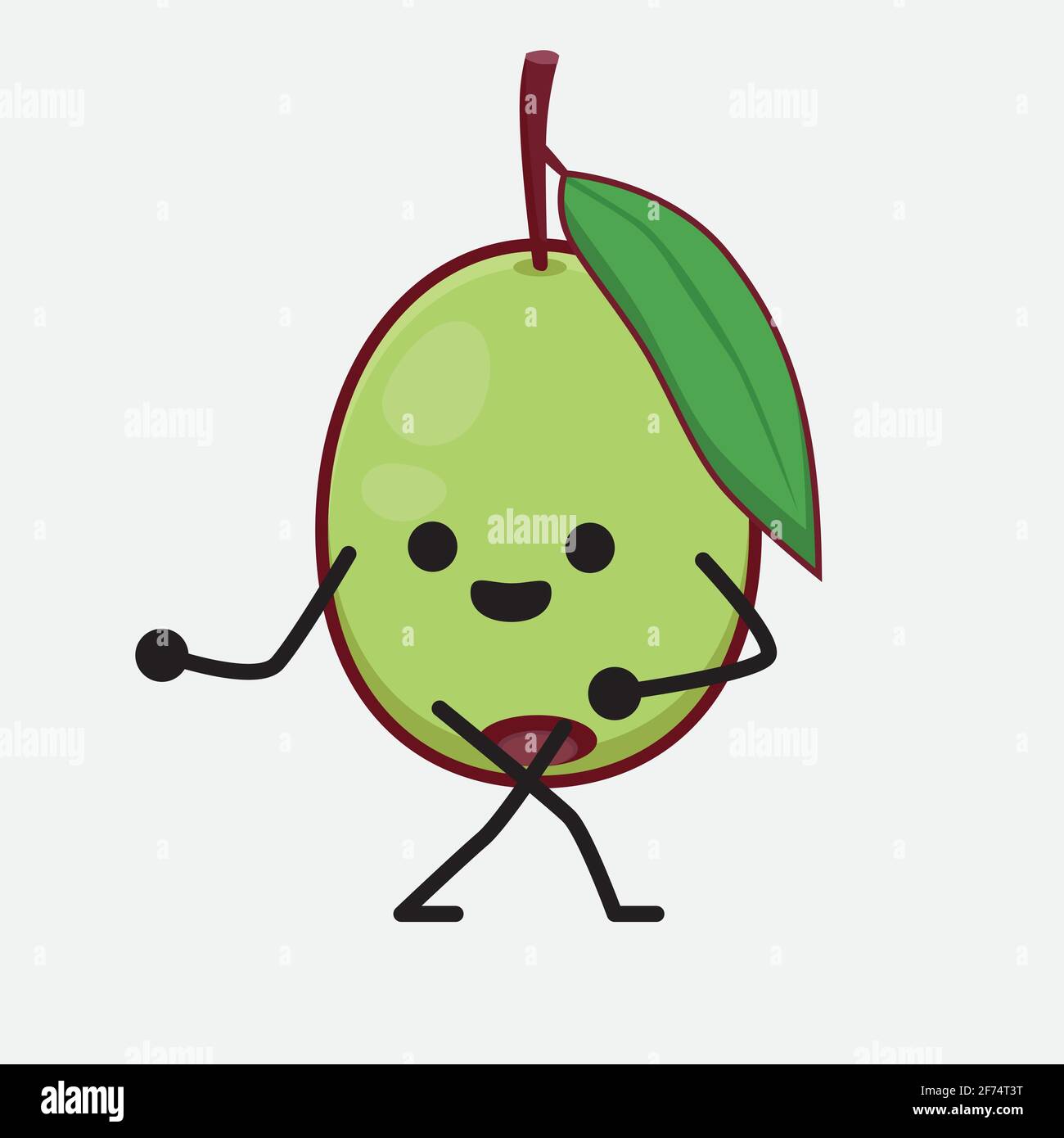 Vector Illustration of Olive Fruit Character with cute face, simple ...
