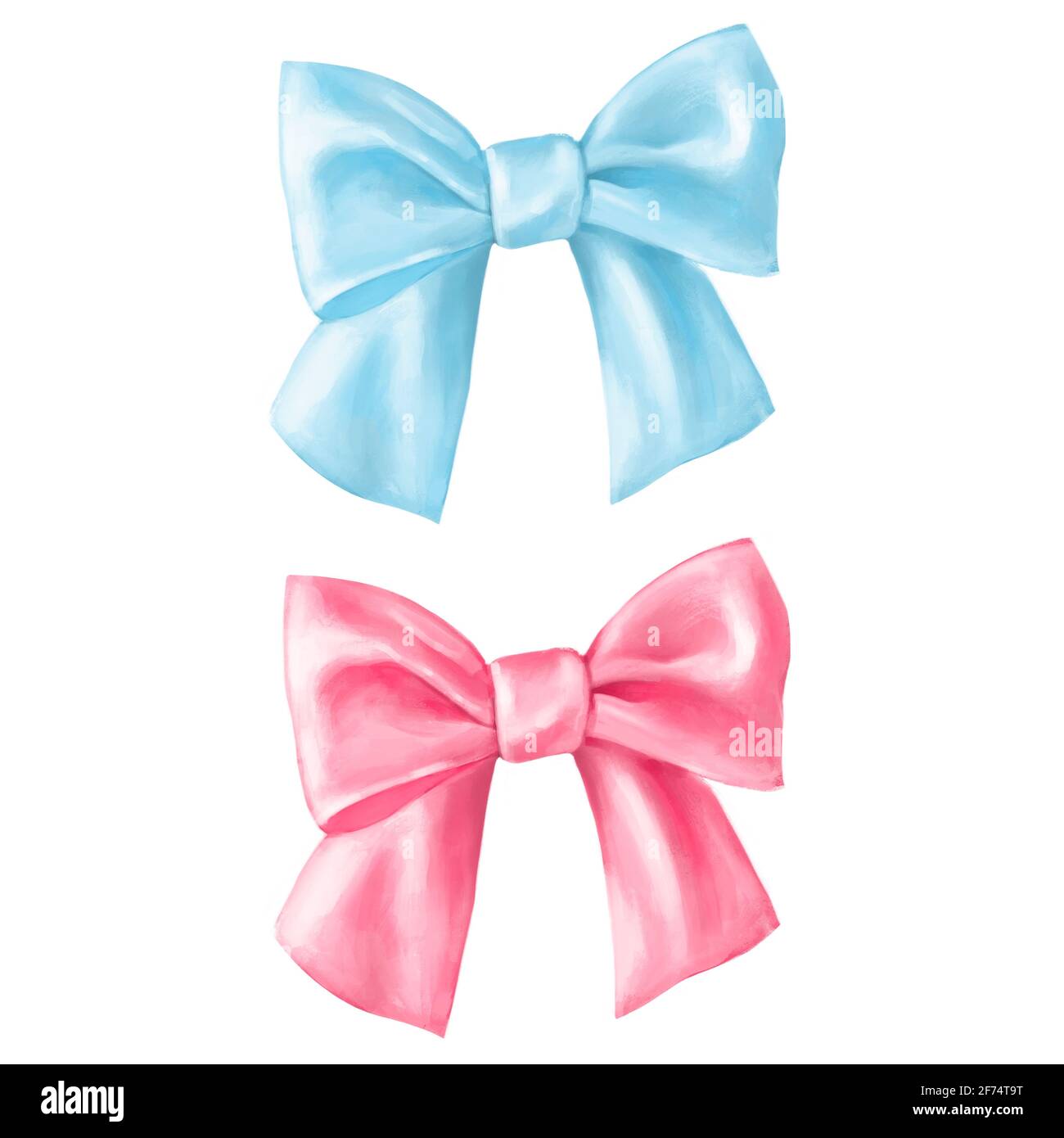 Beautiful pink and blue bow isolated on white Stock Photo - Alamy