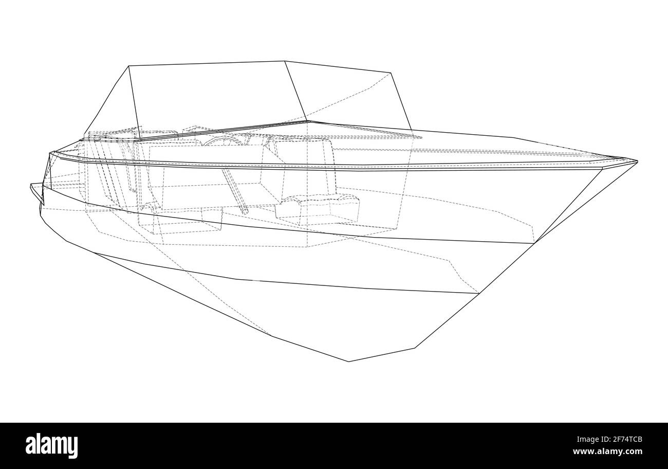 Modern boat with seats. Vector Stock Vector Image & Art - Alamy