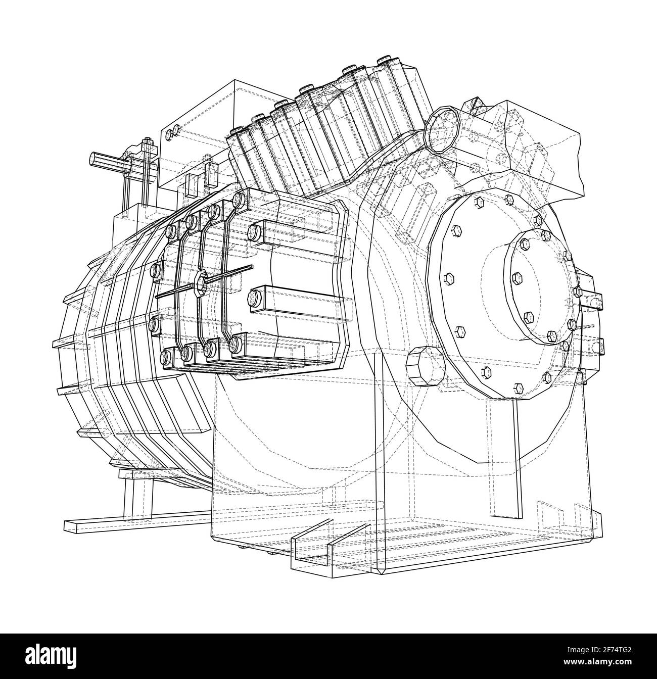 Air conditioning compressor. Vector Stock Vector Image & Art - Alamy