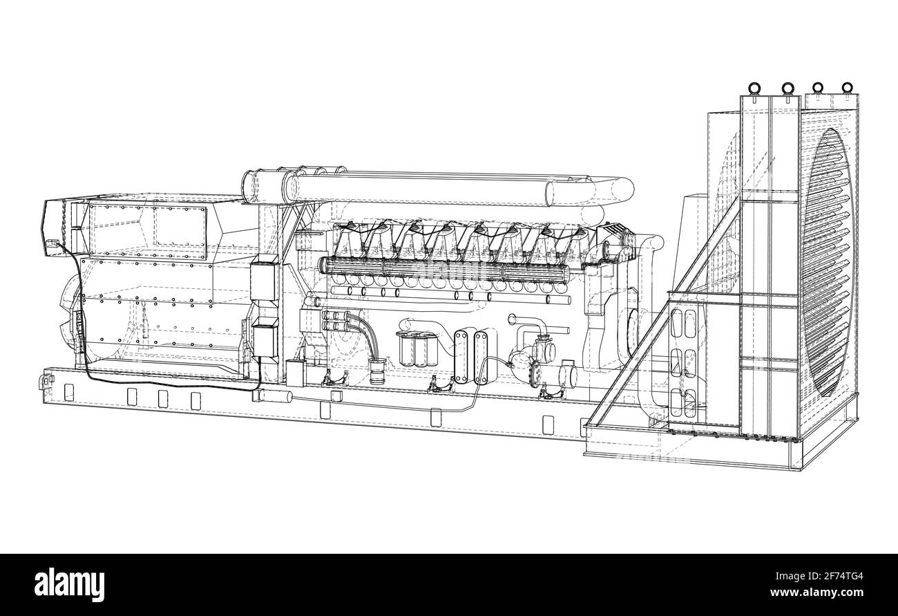 Large industrial diesel generator. Vector Stock Vector Image & Art - Alamy