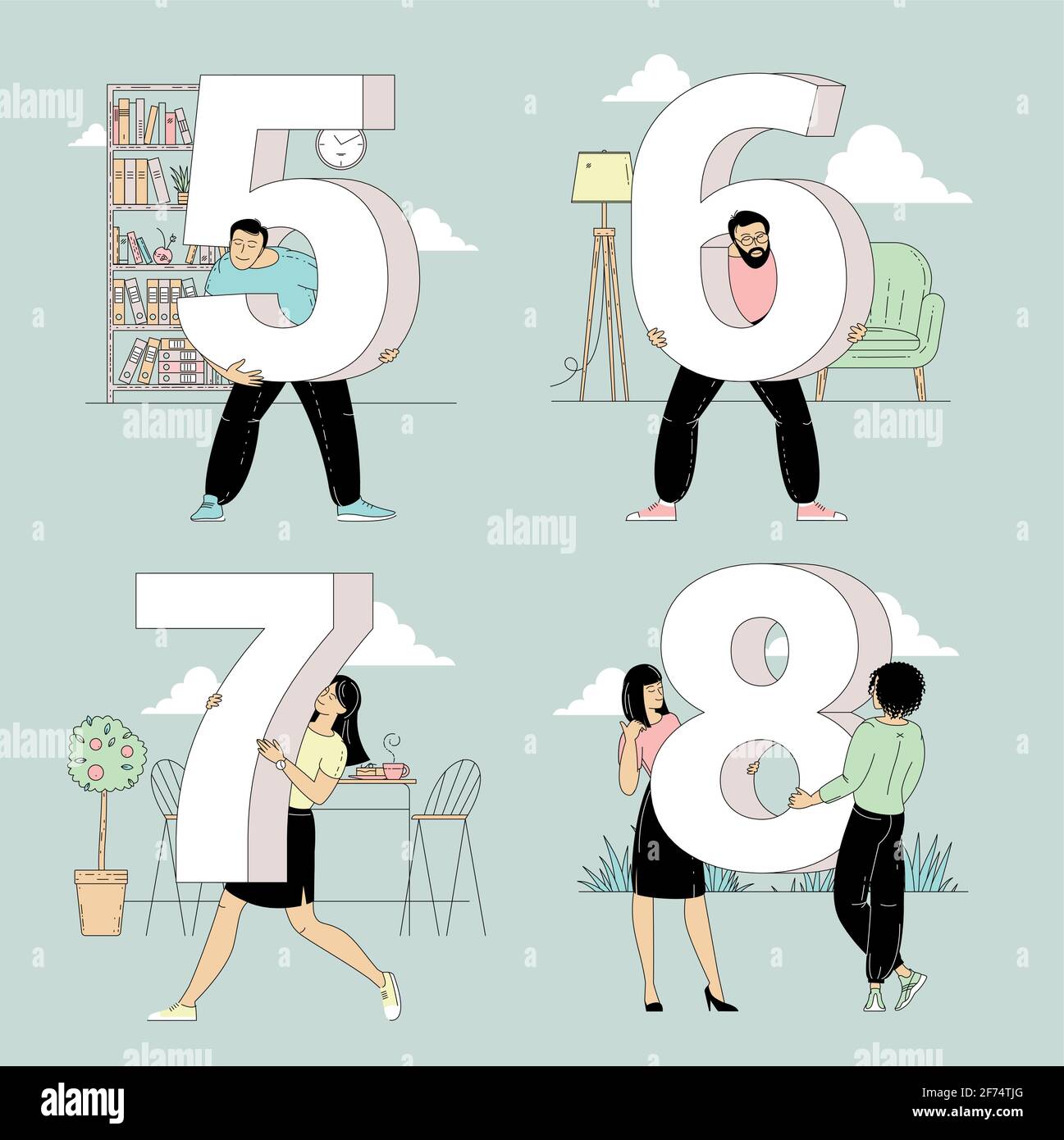 People holding number signs Stock Vector Image & Art - Alamy