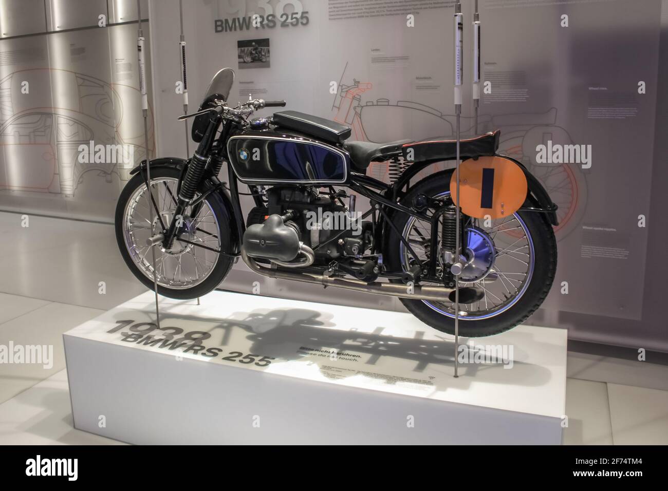 Germany, Munich - April 27, 2011: Vintage BMW RS255 motorcycle, built ...
