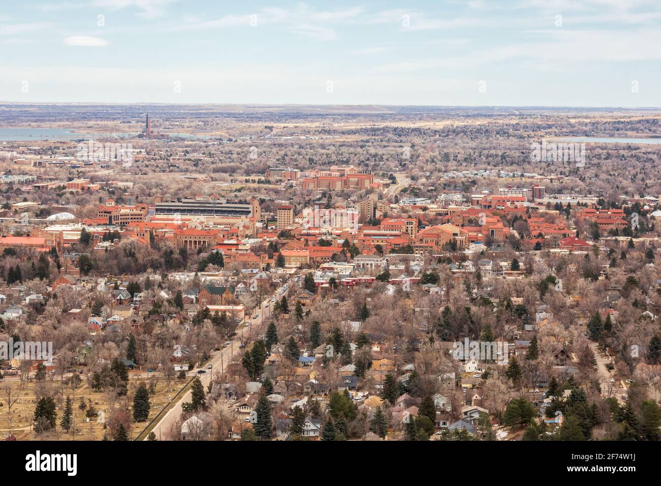 Aerial view of Boulder, Colorado, from Panorama Point in Boulder ...
