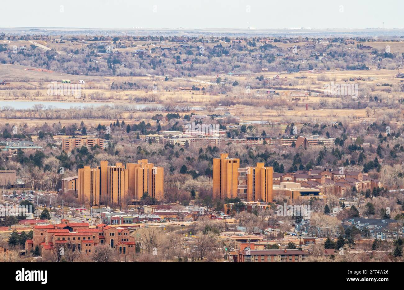 Aerial view of Boulder, Colorado, from Panorama Point in Boulder ...