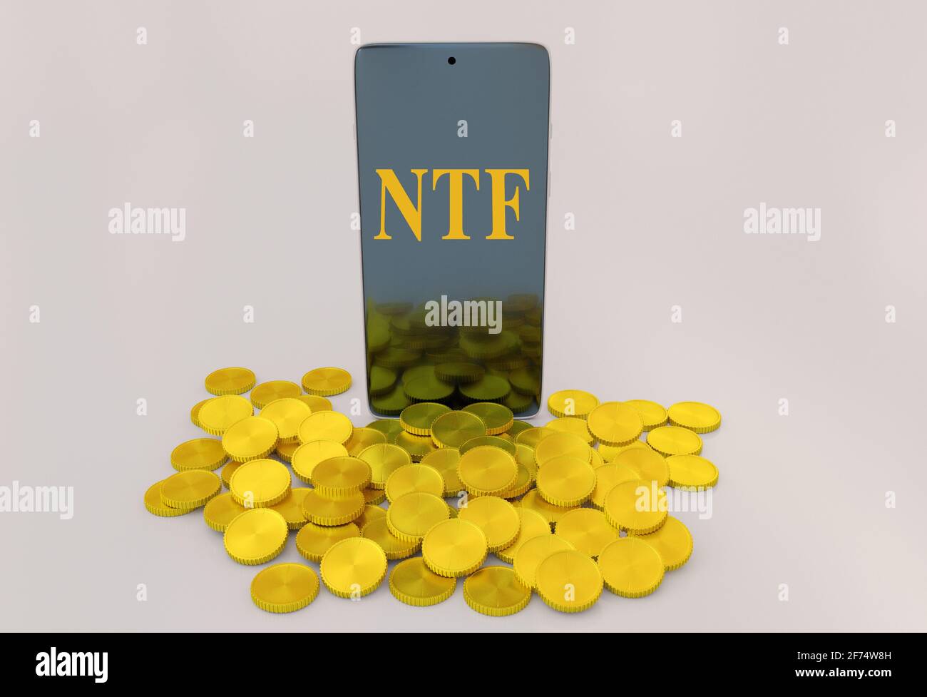 3D illustration of non-fungible token investment concept with render ...