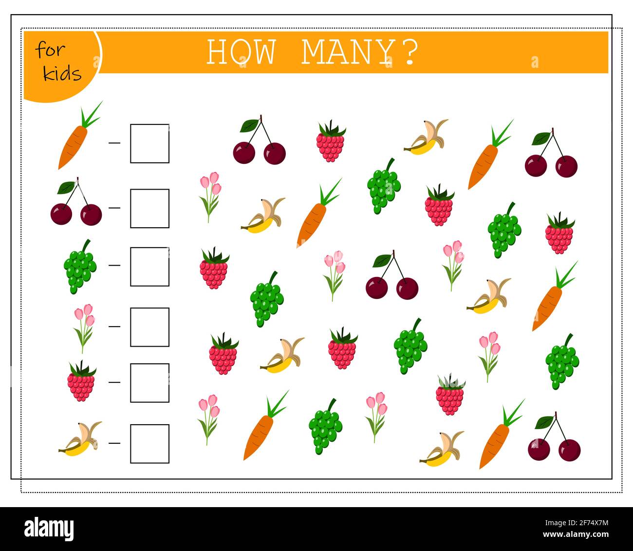 Math game for kids count how many of them there are. raspberries ...