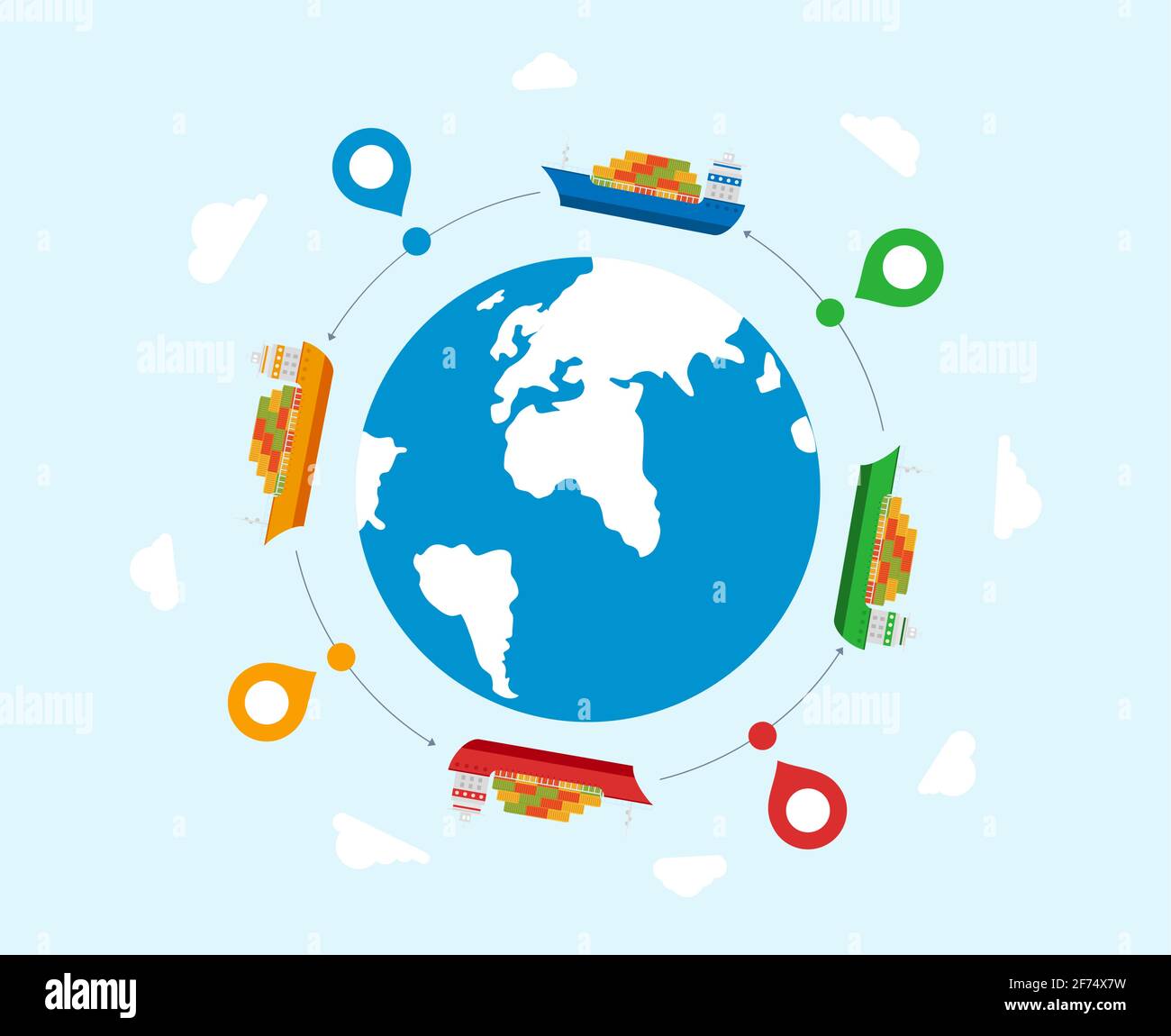 Concept of international maritime transport. Maritime delivery goods to ...