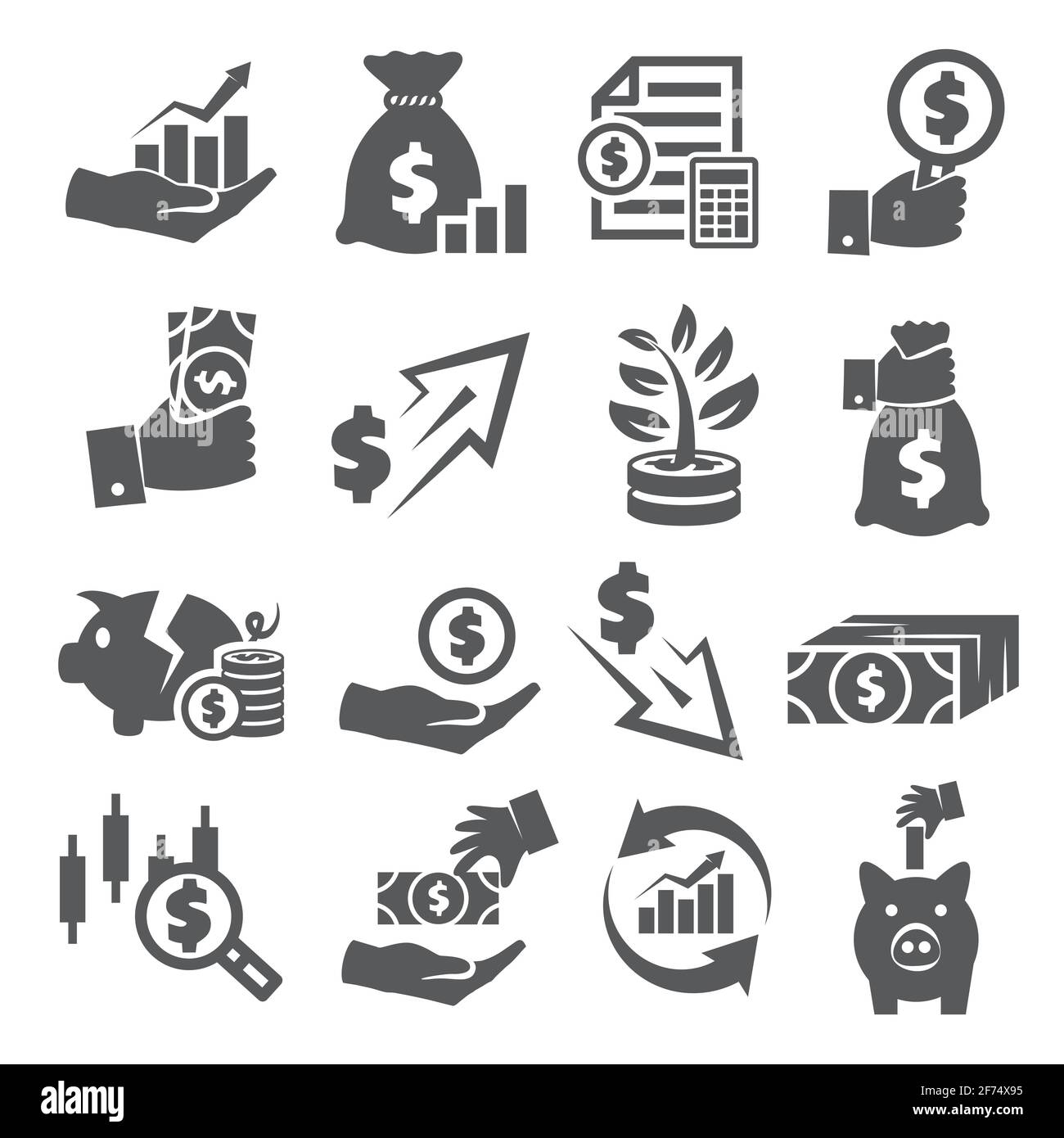 Economy icons set on white background Stock Vector Image & Art - Alamy