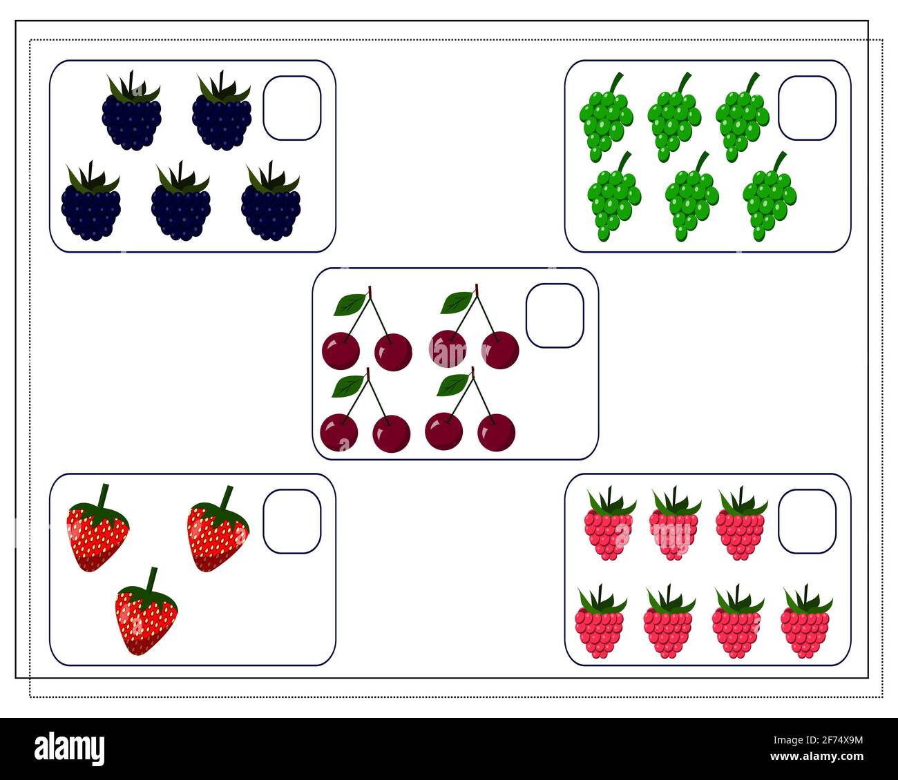 Math game for kids count how many of them there are. raspberries ...