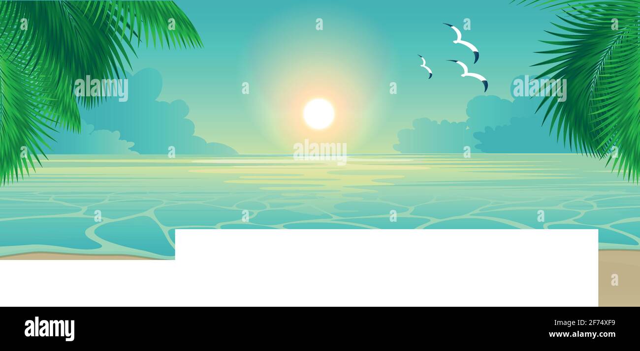 Bay, tropical beach. Vector background Stock Vector Image & Art - Alamy