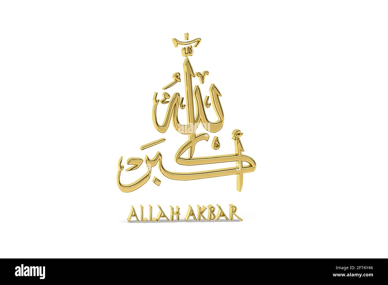 Golden 3d Arabic culture icon isolated on white background - translate ...