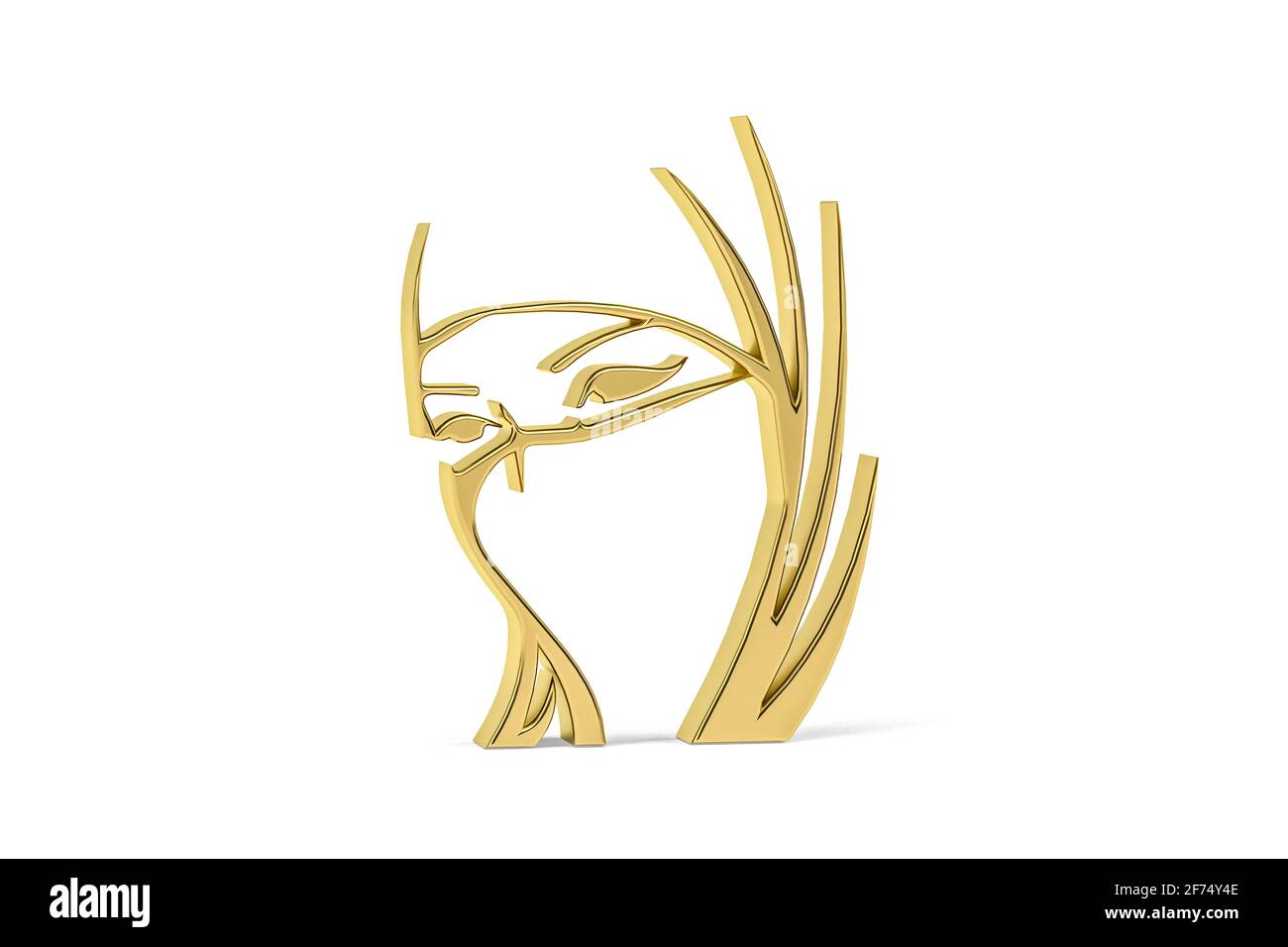 Golden 3d Arabic culture icon isolated on white background - 3d render ...