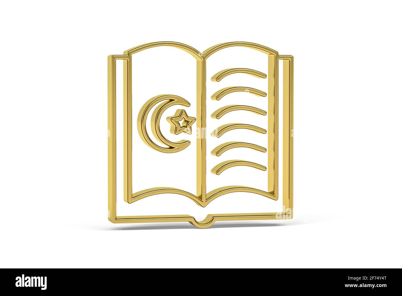 Golden 3d Arabic culture icon isolated on white background - 3d render ...