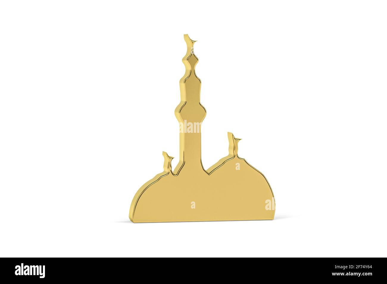 Golden 3d Arabic culture icon isolated on white background - 3d render ...