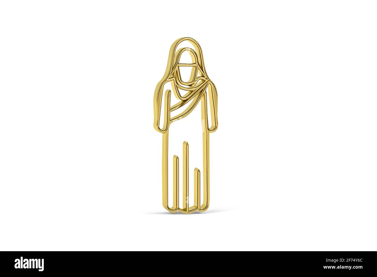 Golden 3d Arabic culture icon isolated on white background - 3d render ...