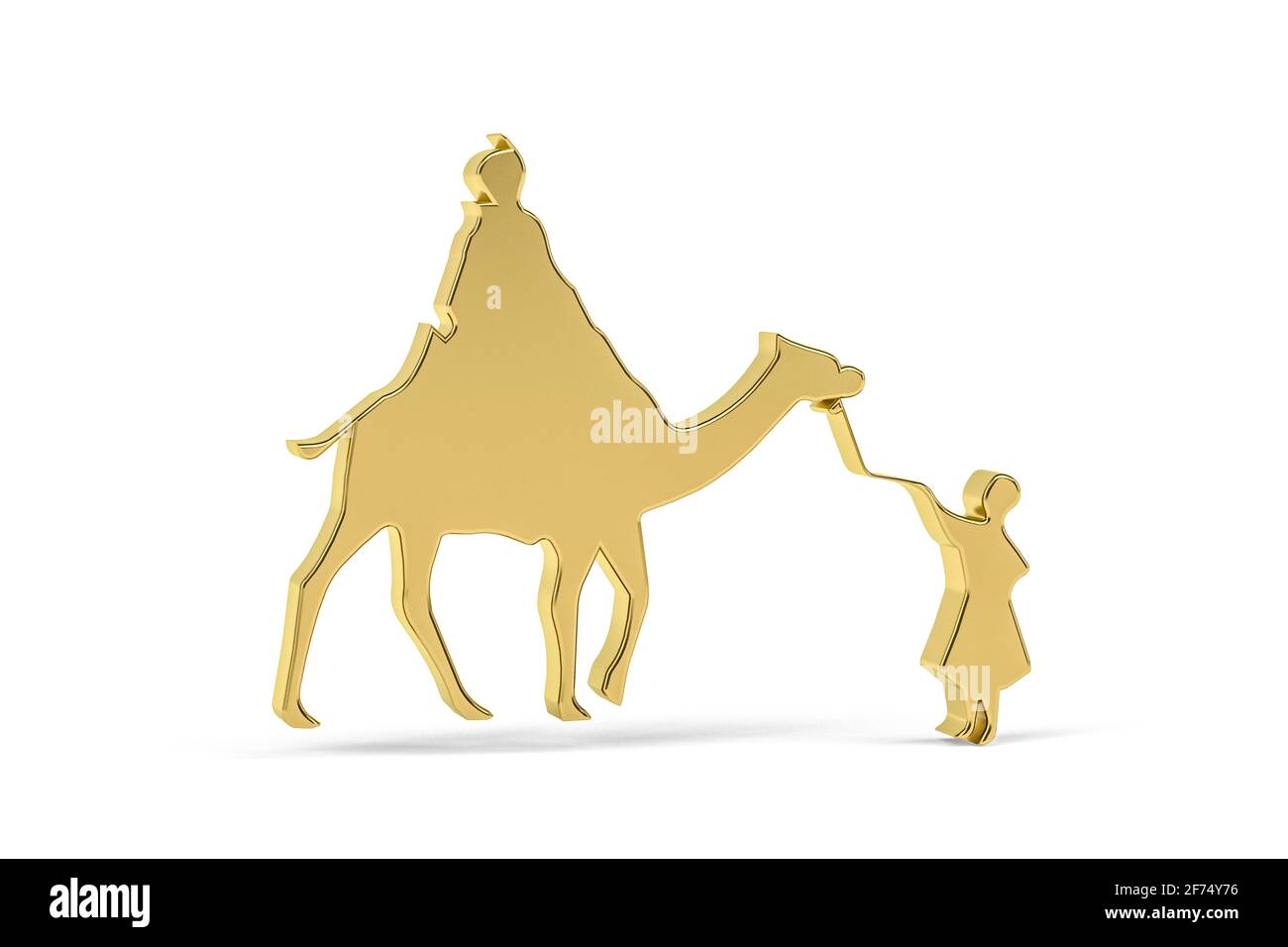 Golden 3d Arabic culture icon isolated on white background - 3d render ...