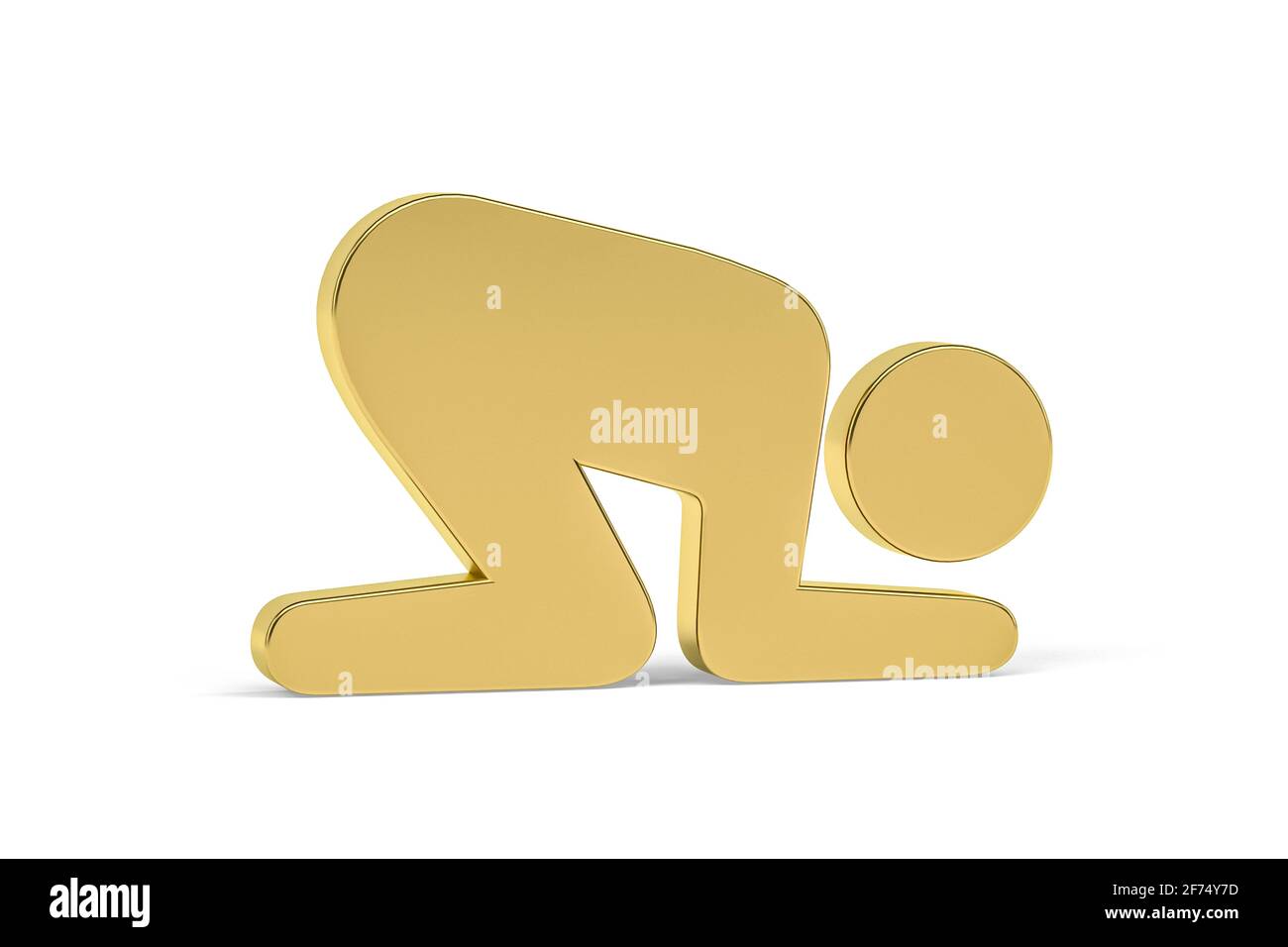 Golden 3d Arabic culture icon isolated on white background - 3d render ...