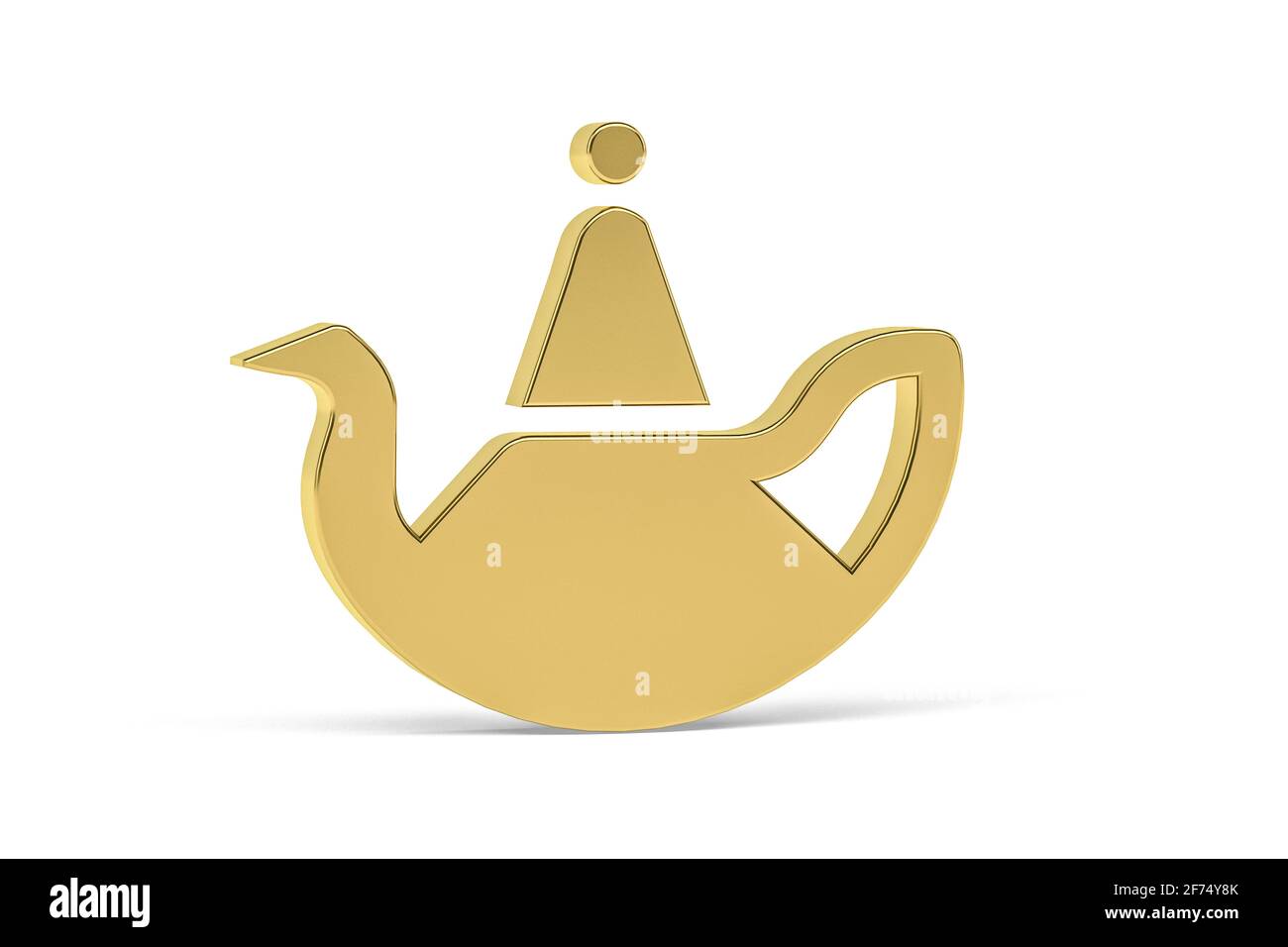 Golden 3d Arabic culture icon isolated on white background - 3d render ...