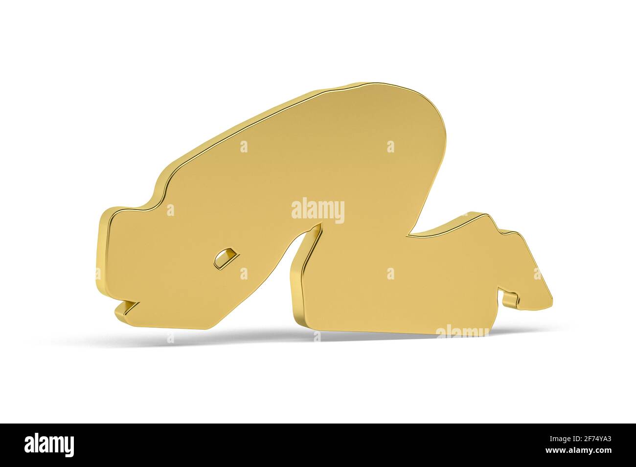 Golden 3d Arabic culture icon isolated on white background - 3d render ...