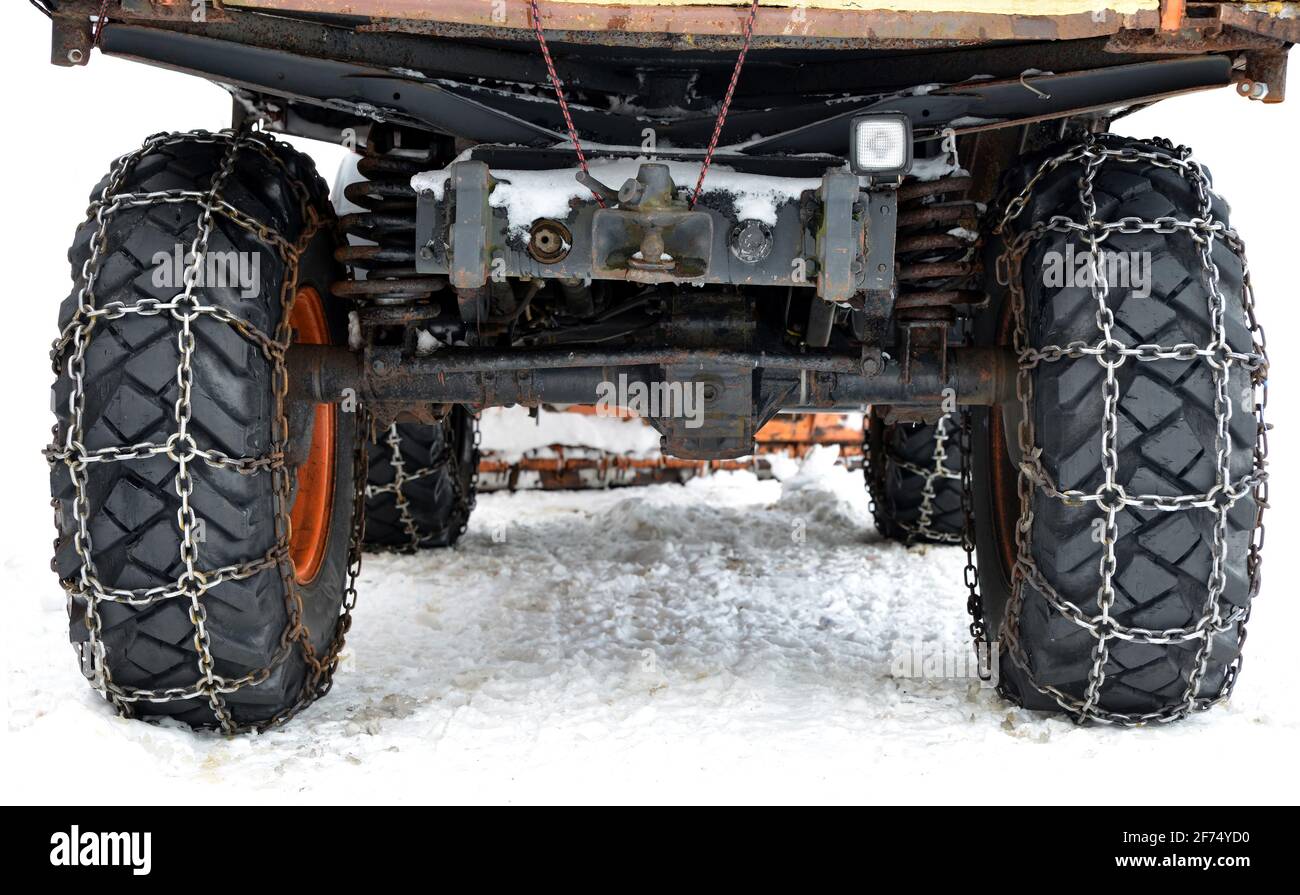 Wheels chains hi-res stock photography and images - Alamy