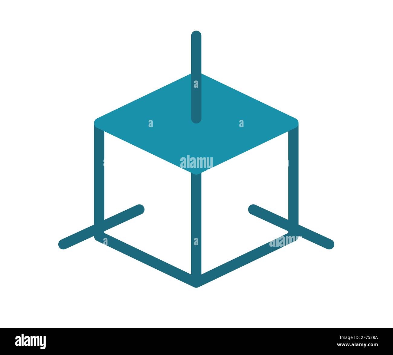 3D modeling dimension single isolated icon with solid line style vector ...