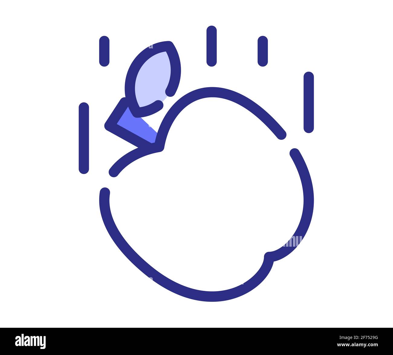 apple fall single isolated icon with dash or dashed purple line style ...