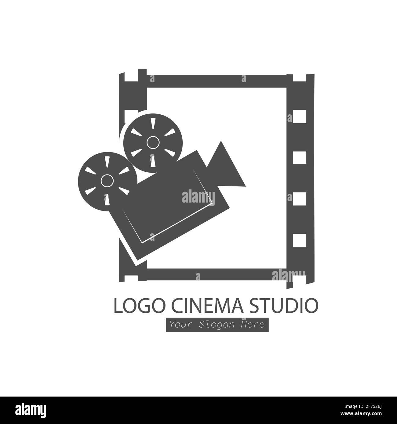 Movie camera and film. Vector illustration for a logo, sticker, or ...