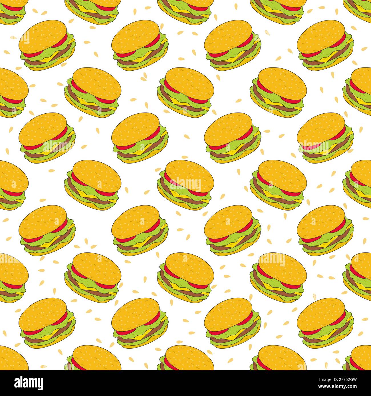 Hamburger. seamless pattern for texture, textiles, packaging, and ...