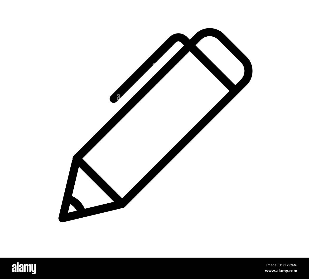 pencil pen write single isolated icon with outline style vector ...