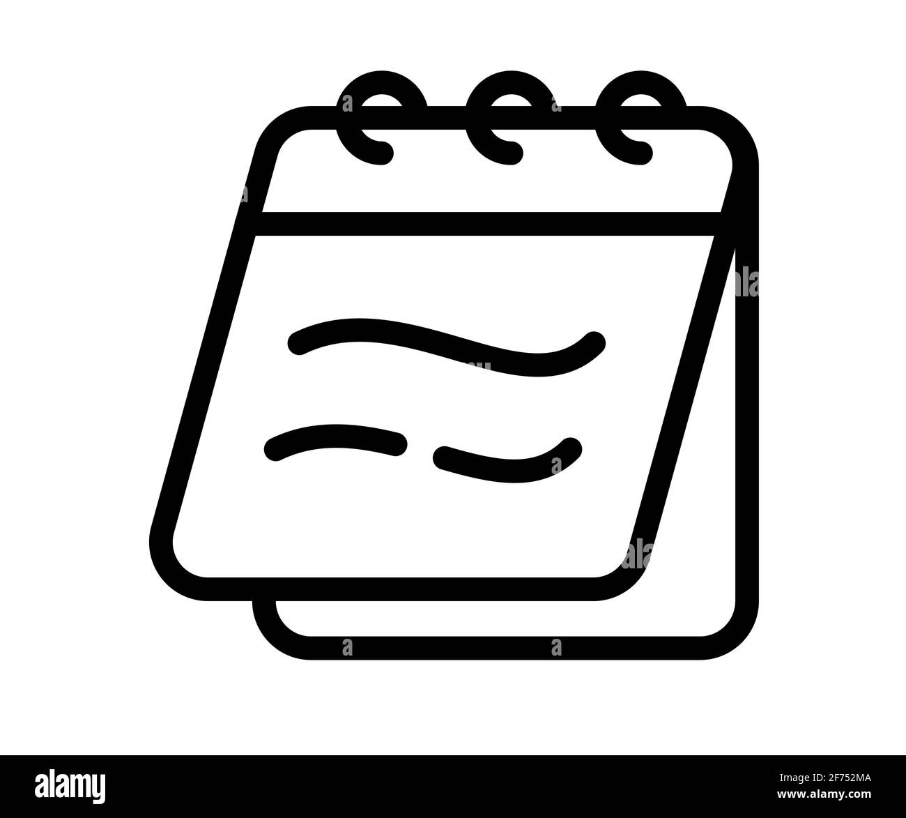 notebook notes notepad single isolated icon with outline style vector ...