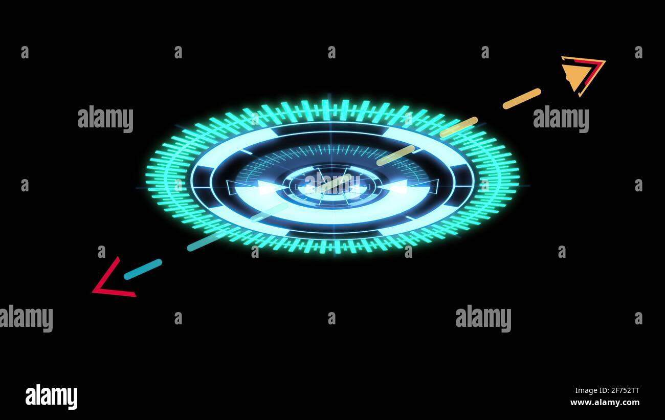Futuristic hud element rotating circles hi-res stock photography and images - Alamy