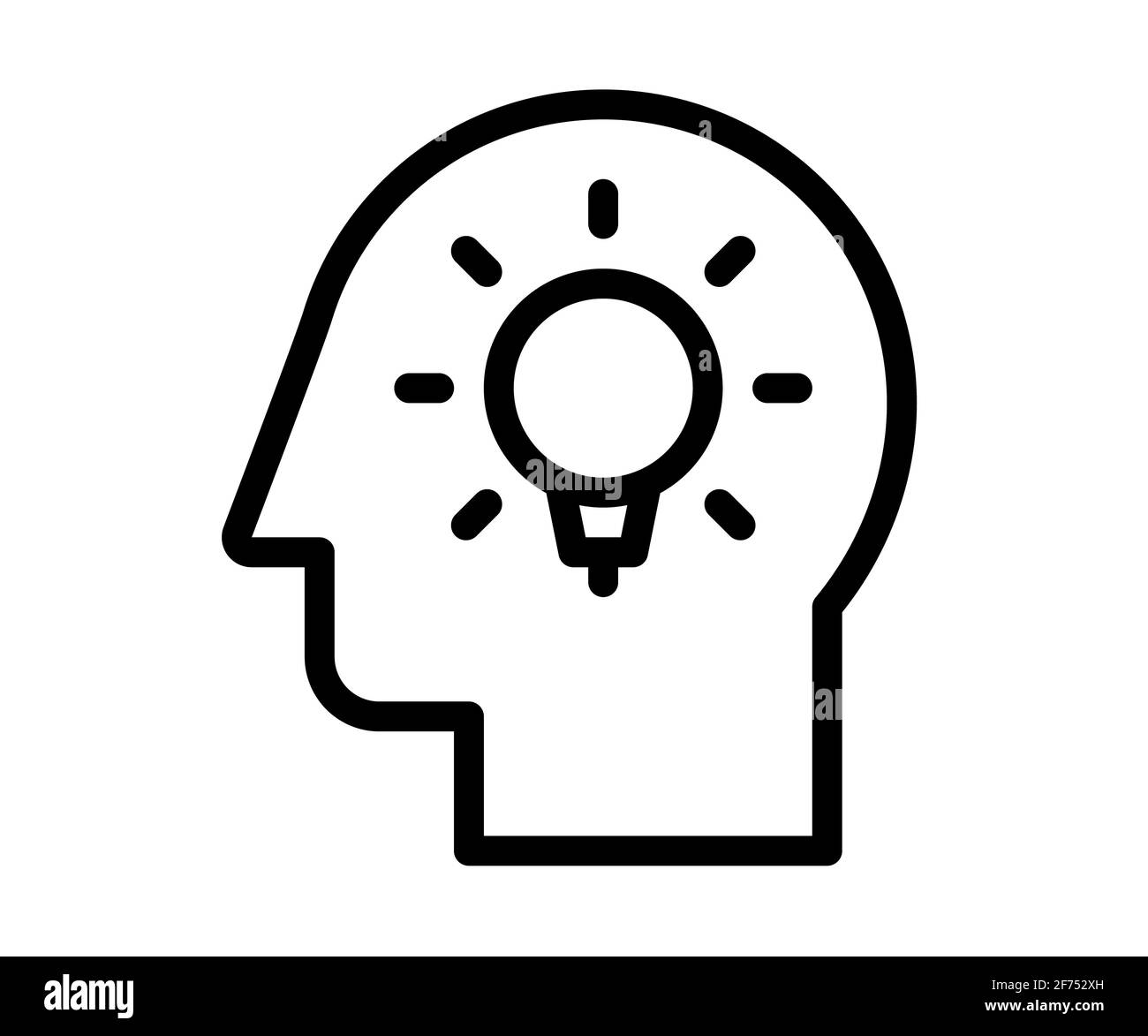 imagination idea brilliant single isolated icon with outline style ...