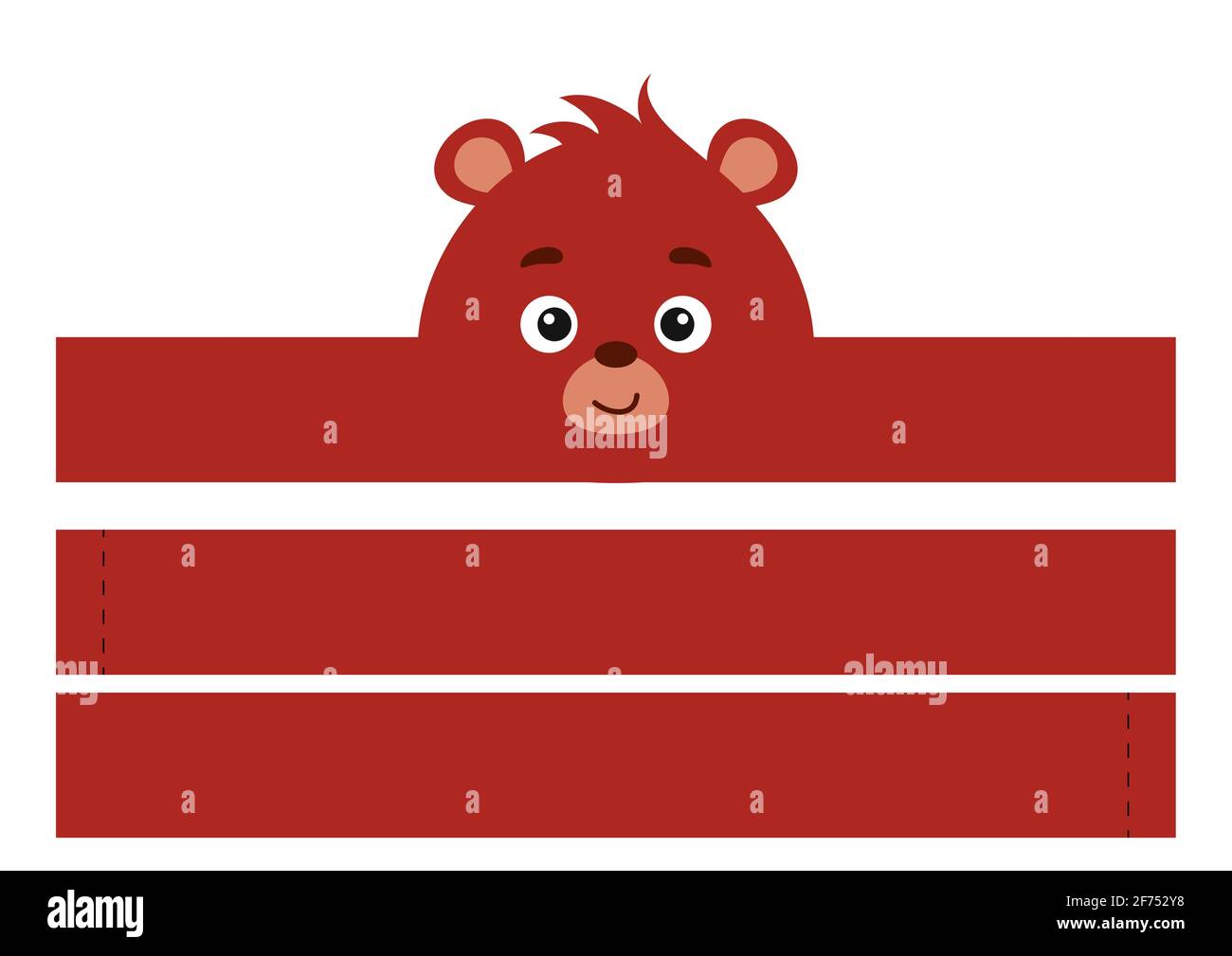 Printable bear paper headband. Party crown die cut template for ...