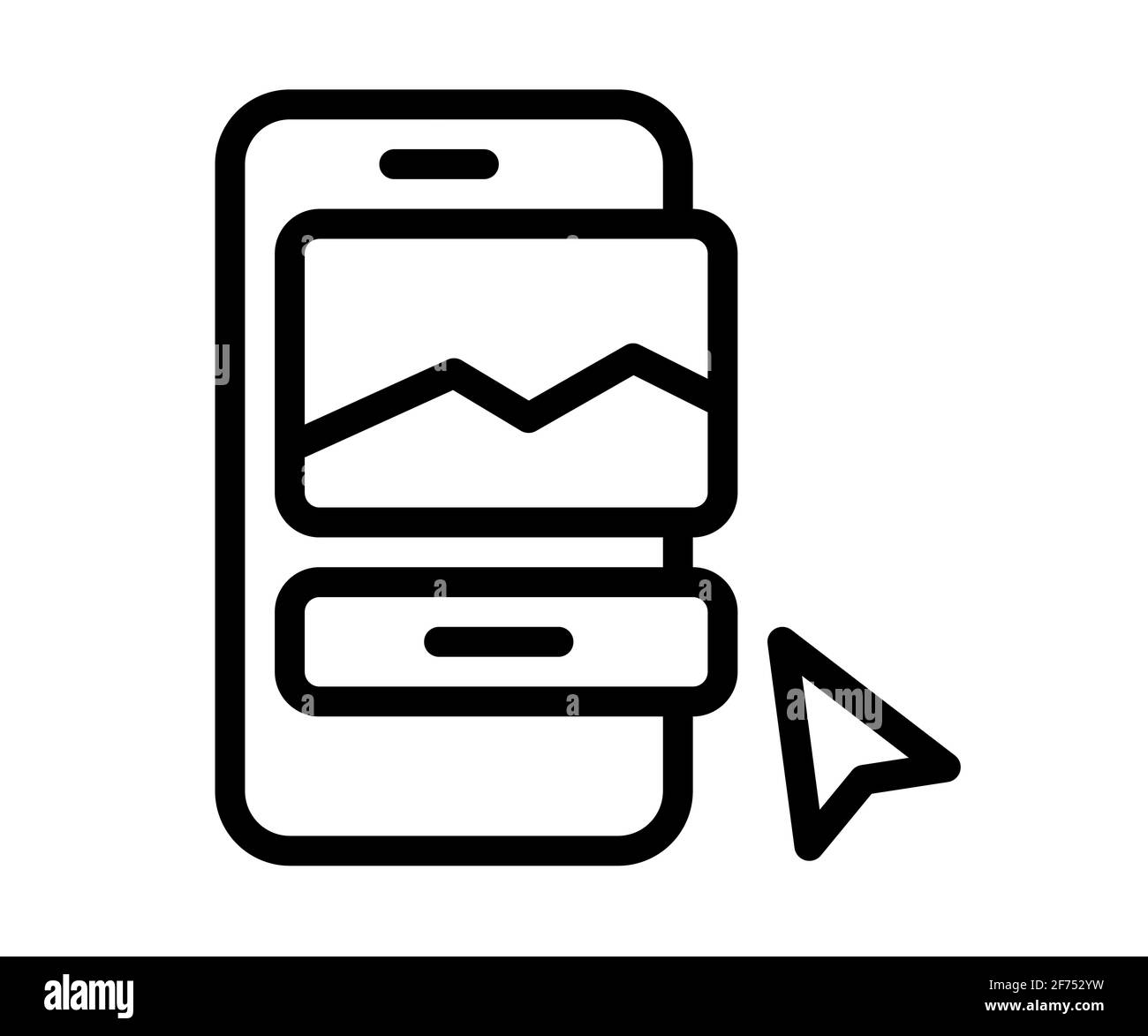 mobile design app single isolated icon with outline style vector ...