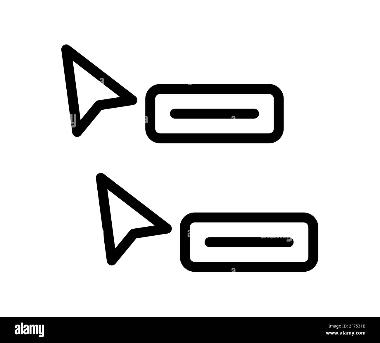 collaboration realtime cursor single isolated icon with outline style ...