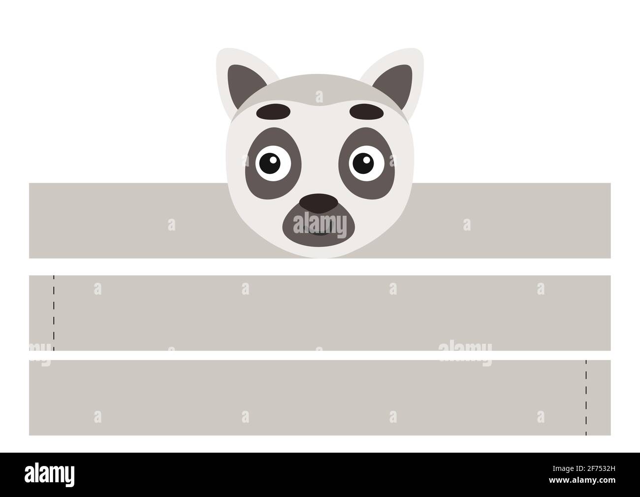 Printable lemur paper headband. Party crown die cut template for ...