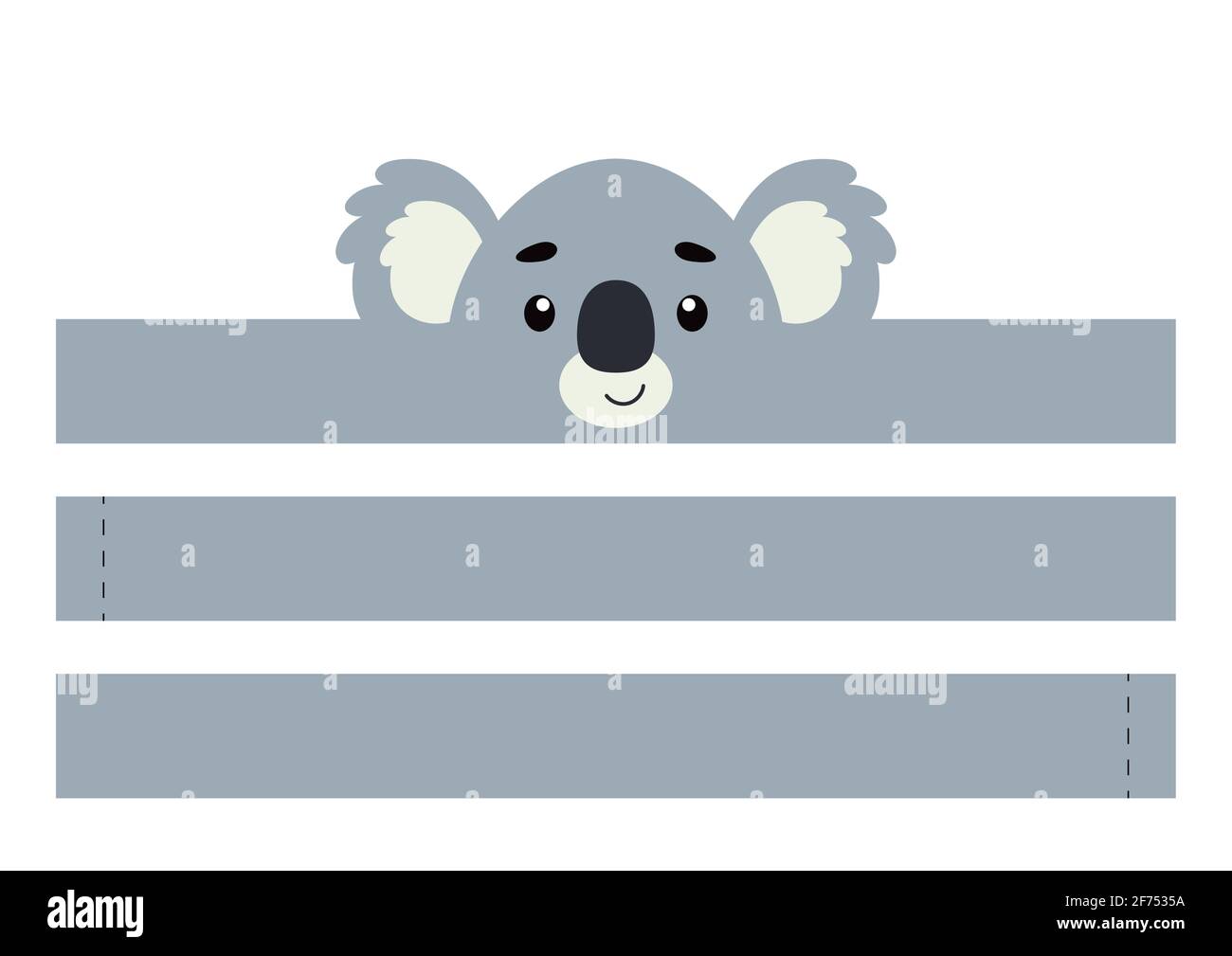Printable koala paper crown. Party headband die cut template for ...