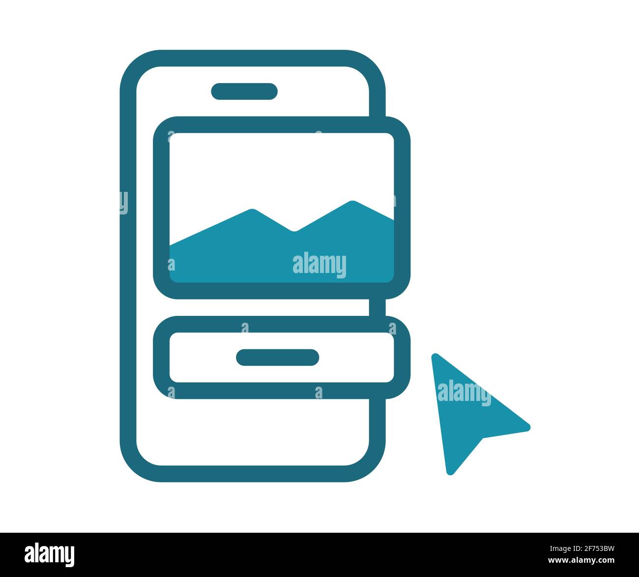 mobile design app single isolated icon with solid line style vector ...