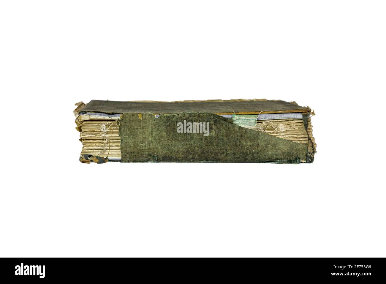 Old damaged closed book isolated on white background Stock Photo - Alamy