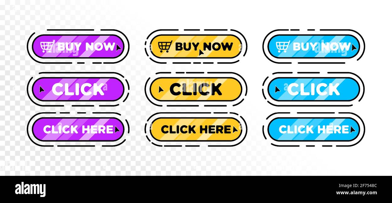 Gradient button set for website design vector illustration Stock Vector ...