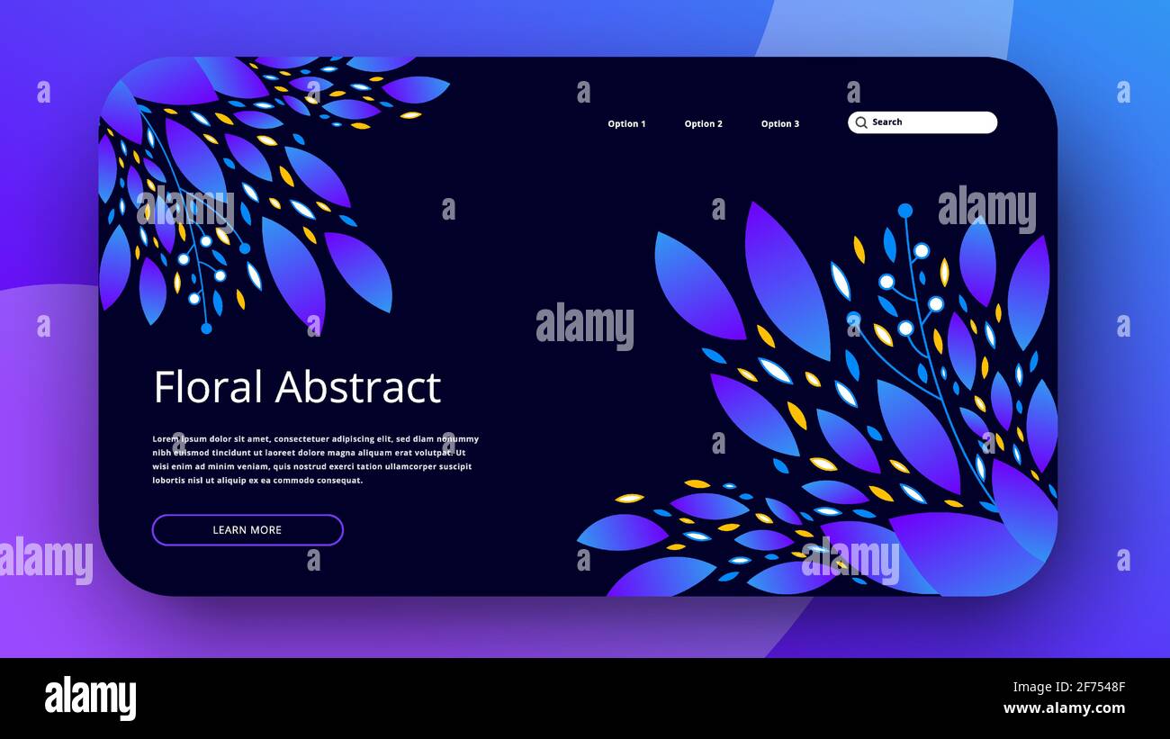 Abstract square art template with floral elements vector illustration ...