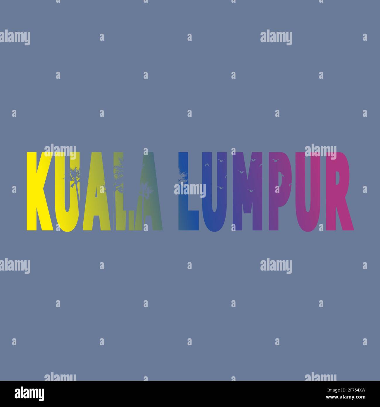 Kuala lumpur city calligraphy vector quote with palms Stock Vector ...