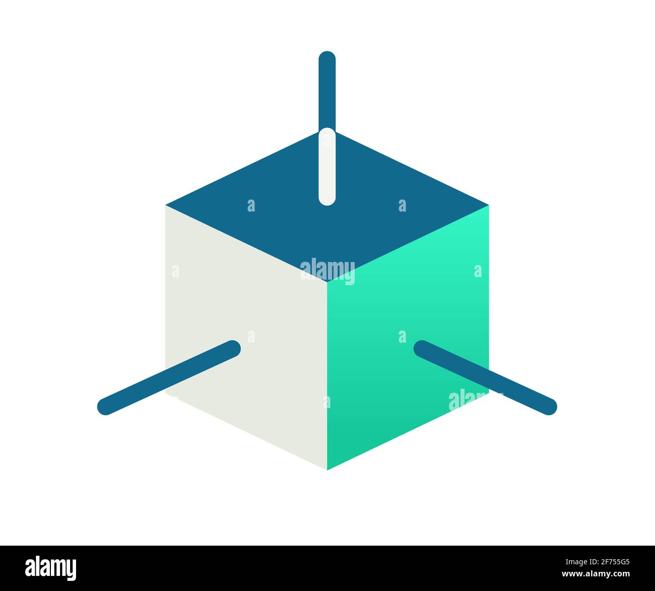 3D modeling dimension single isolated icon with gradient style vector ...