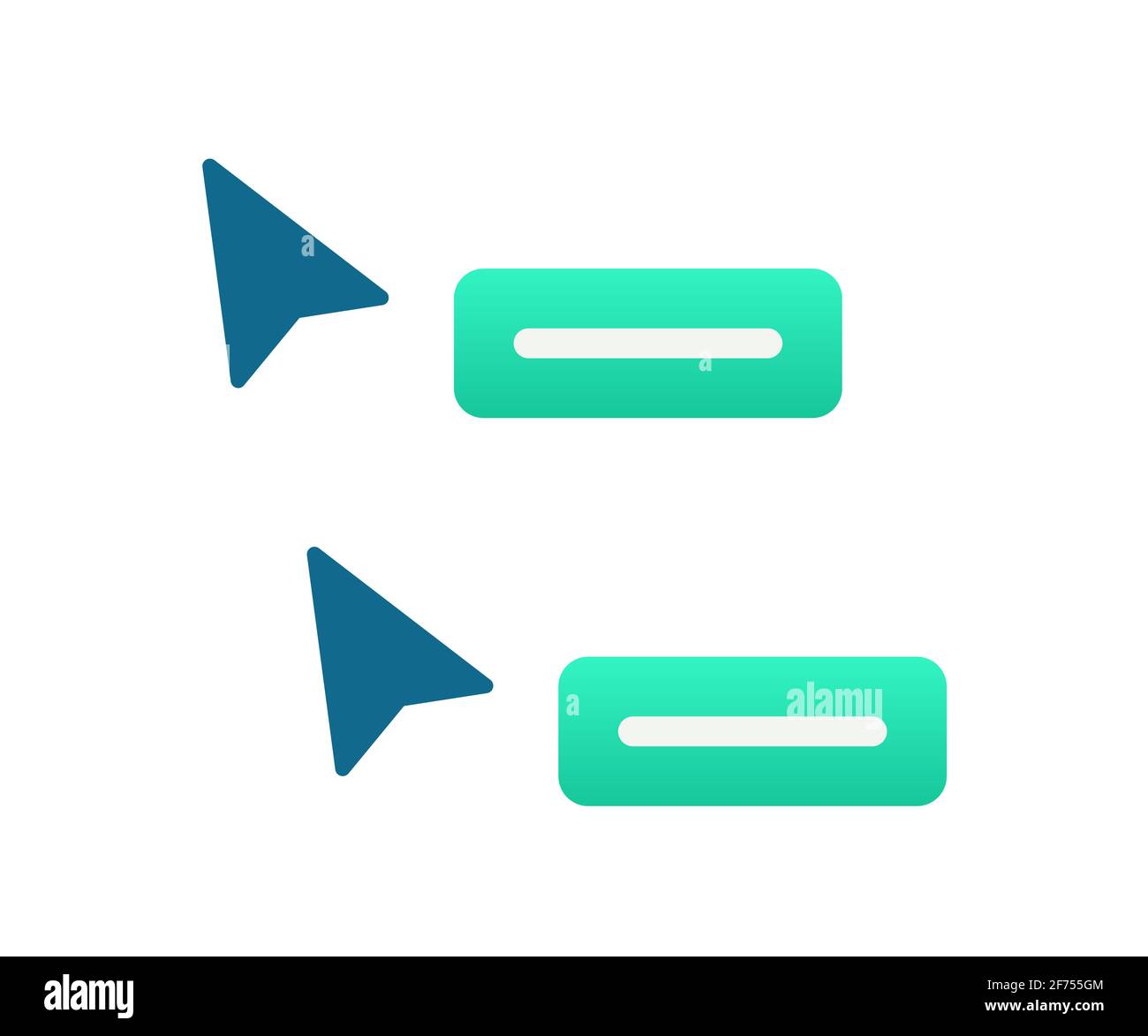 collaboration realtime cursor single isolated icon with gradient style ...
