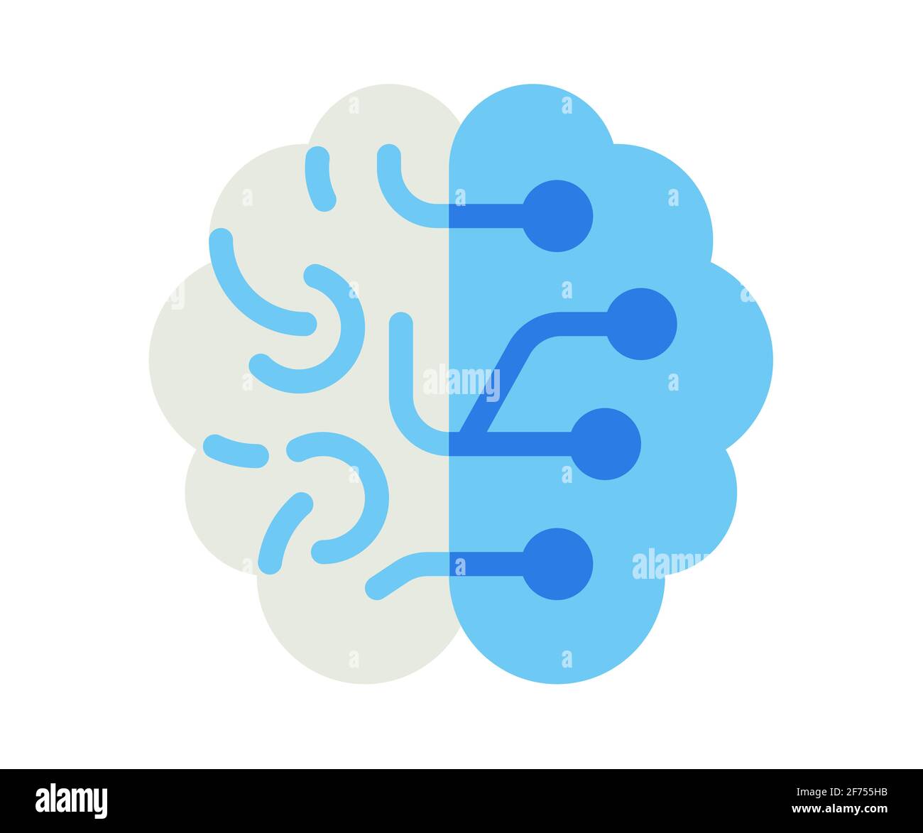 thinking brain think single isolated icon with flat style vector ...
