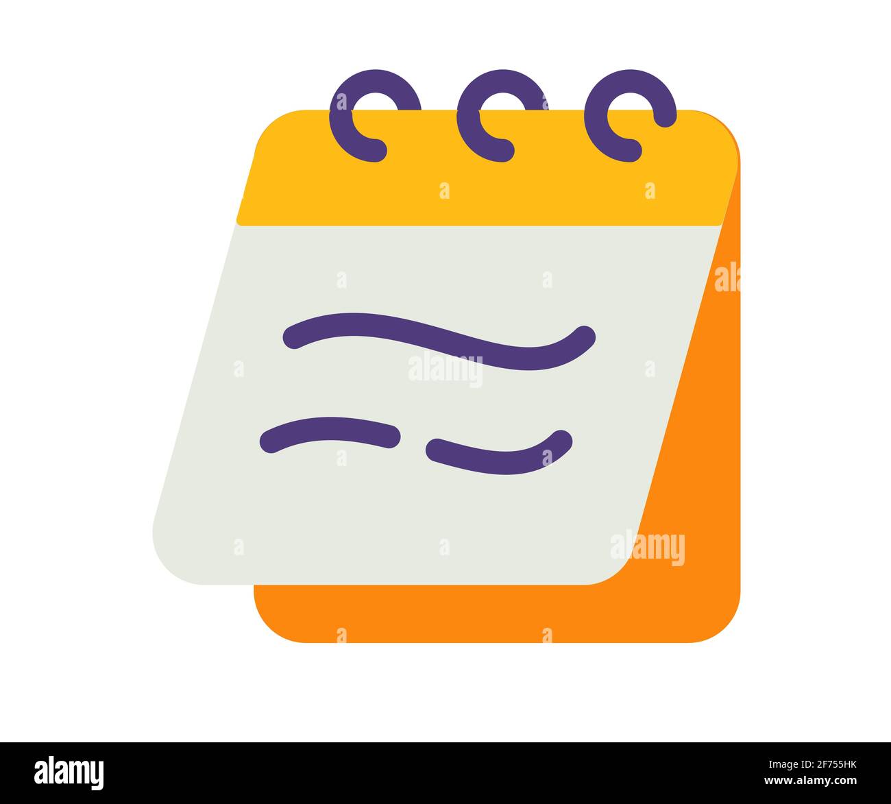 notebook notes notepad single isolated icon with flat style vector ...